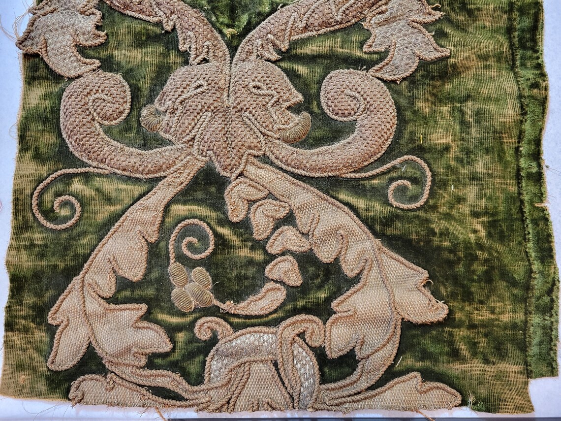 17th Century English or French Silver and Gold Metallic Raised ...