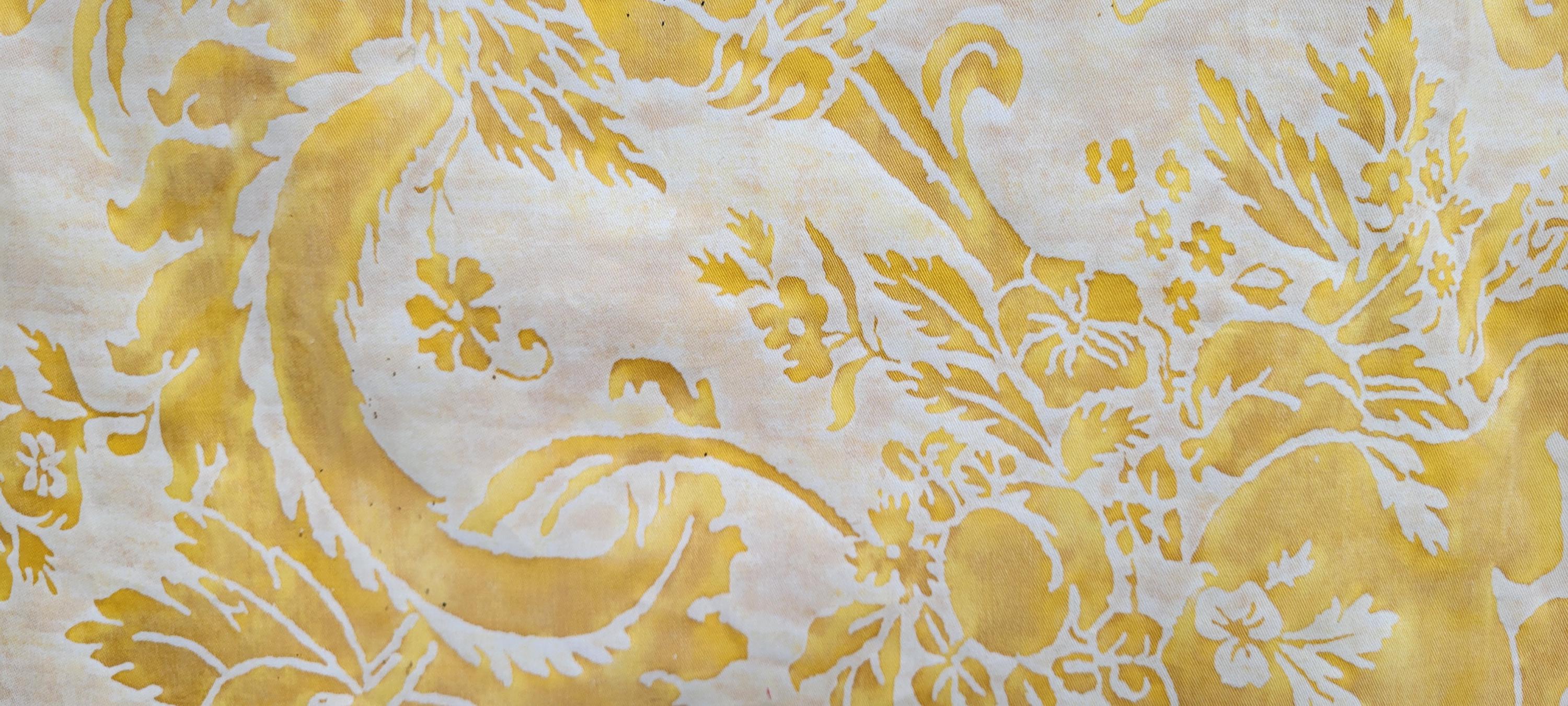 Fortuny Fabric Olimpia Pattern Yellow and White Color Way texture ...