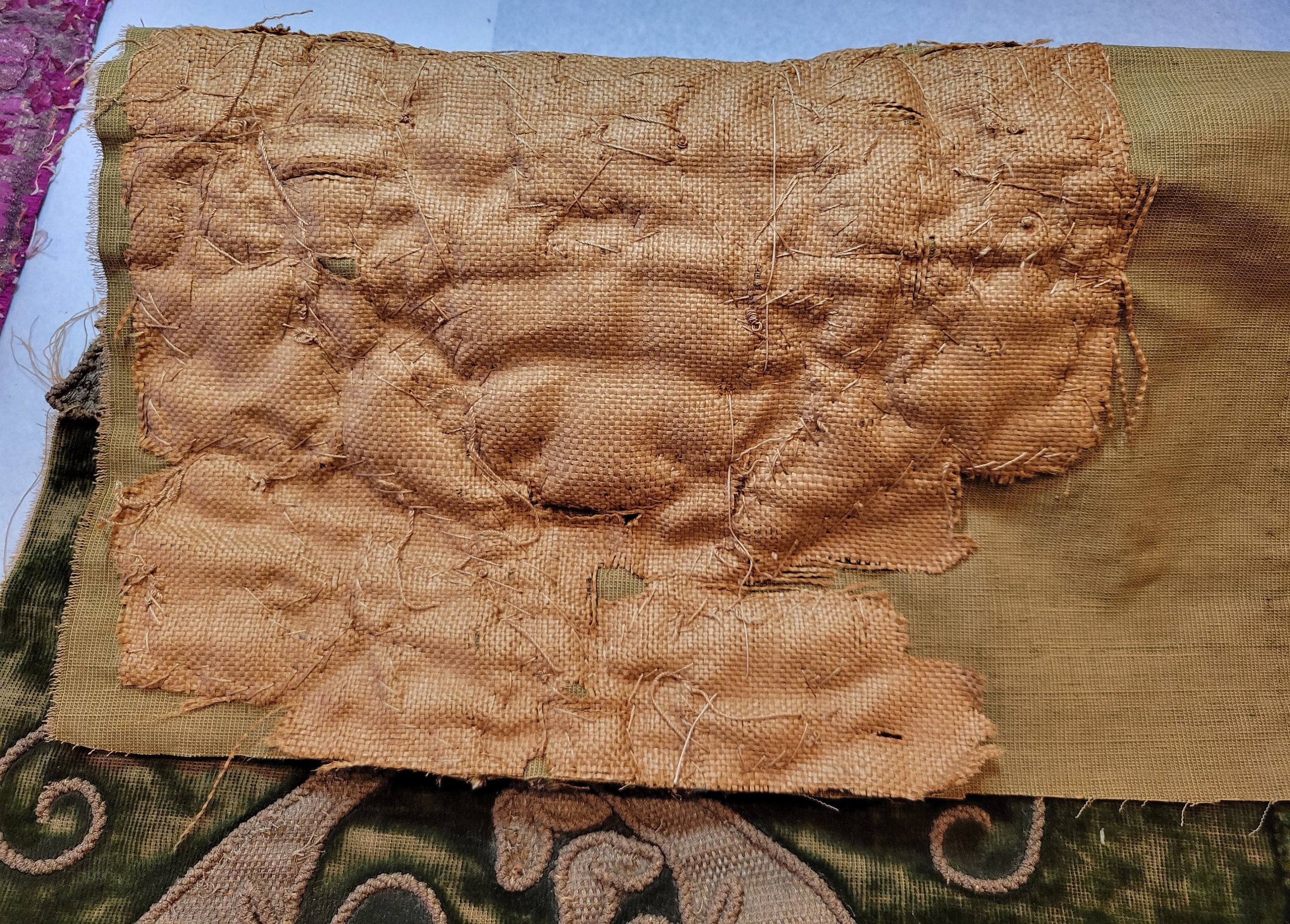 17th Century English or French Silver and Gold Metallic Raised ...