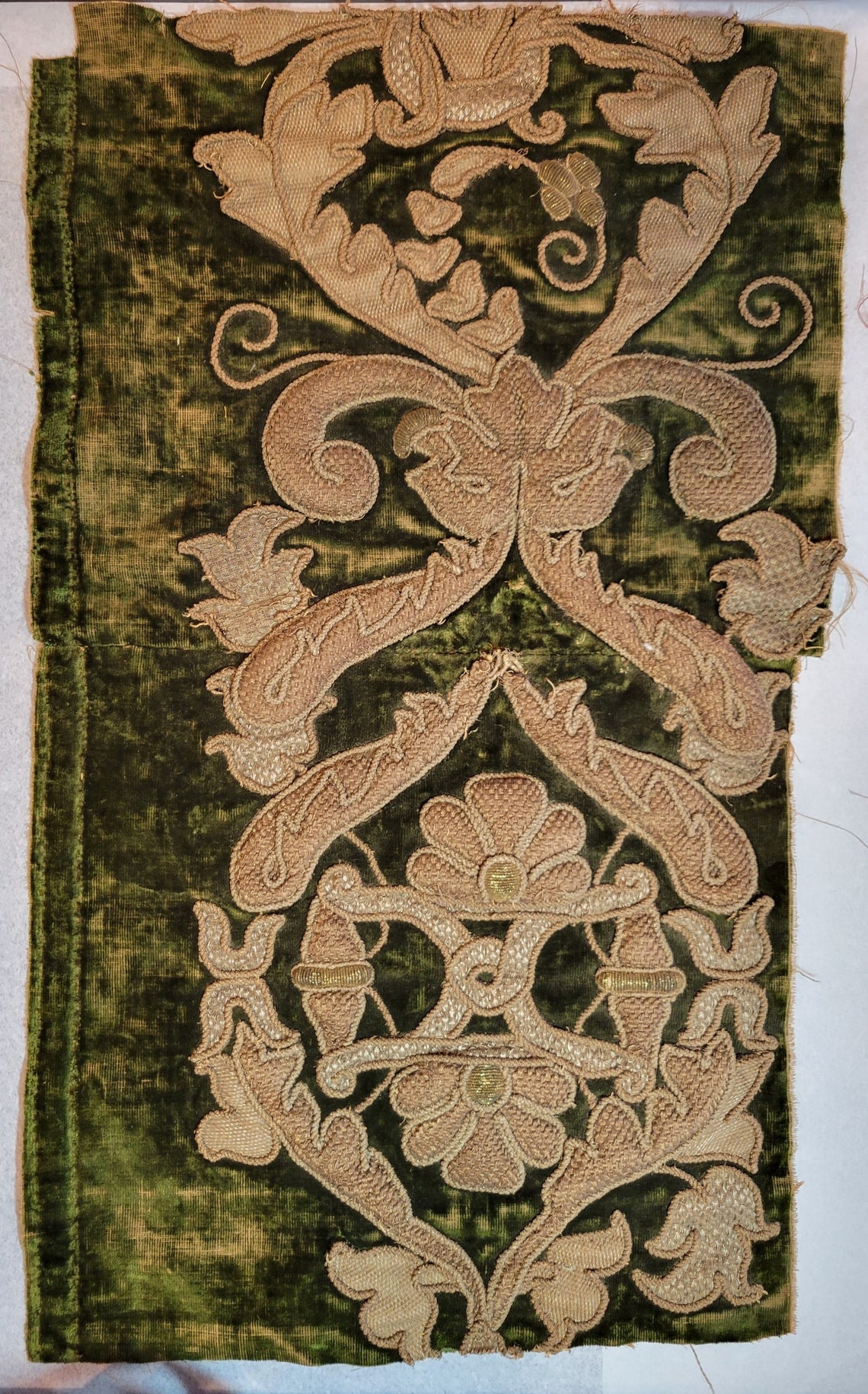 17th Century English or French Silver and Gold Metallic Raised ...