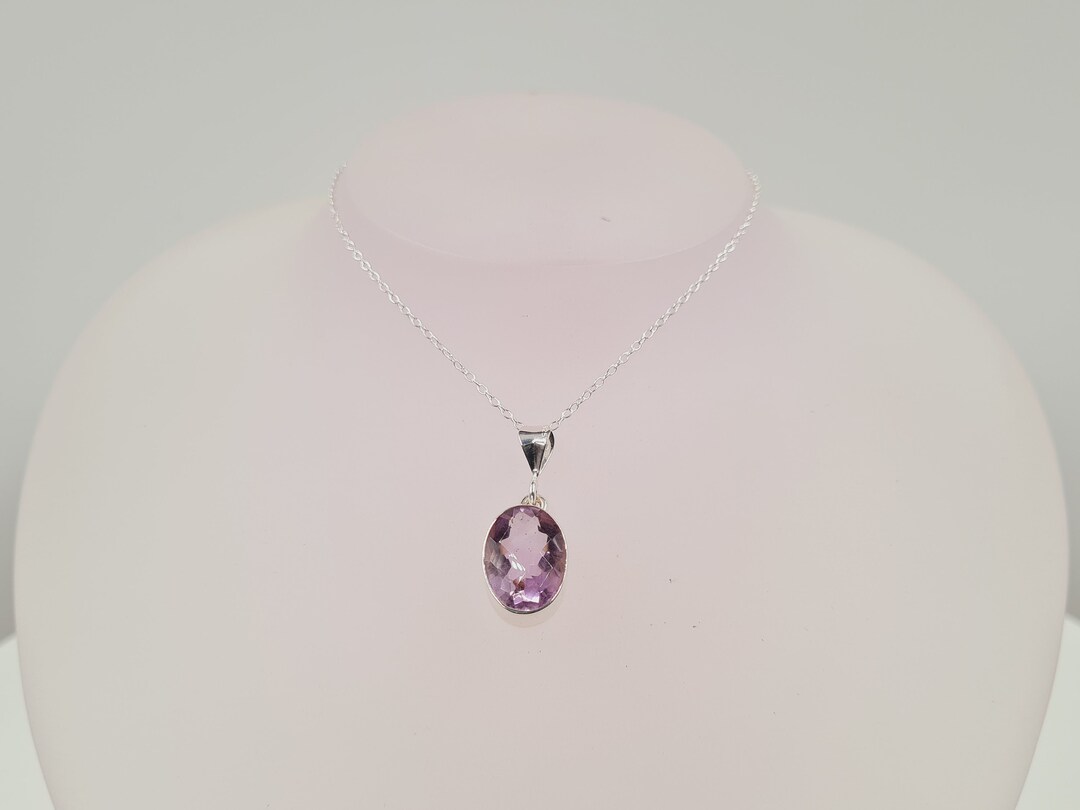 Amethyst Chequere-baord Necklace, Chequere Board Cut, Semi Precious ...