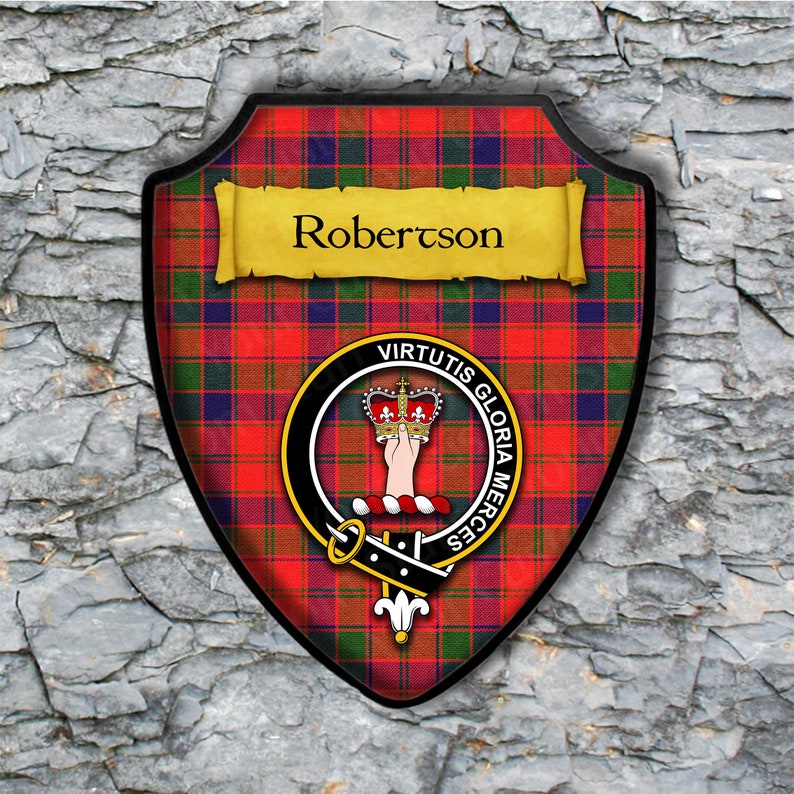 Robertson Shield Plaque with Scottish Clan Coat of Arms Badge | Etsy