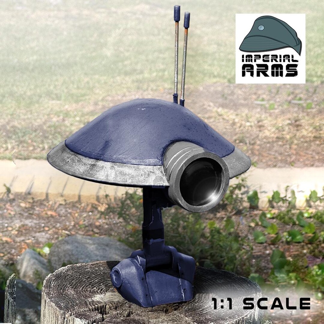 Life-size Weathered Blue Pit Droid Head – 1:1 Scale Display Prop ...