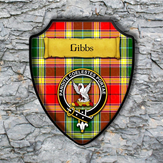 Gibbs Shield Plaque With Scottish Clan Coat of Arms Badge on | Etsy