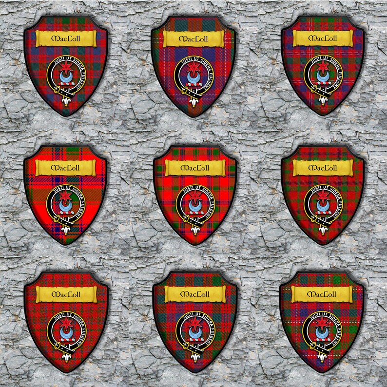 MacColl Shield Plaque with Scottish Clan Coat of Arms Badge on | Etsy