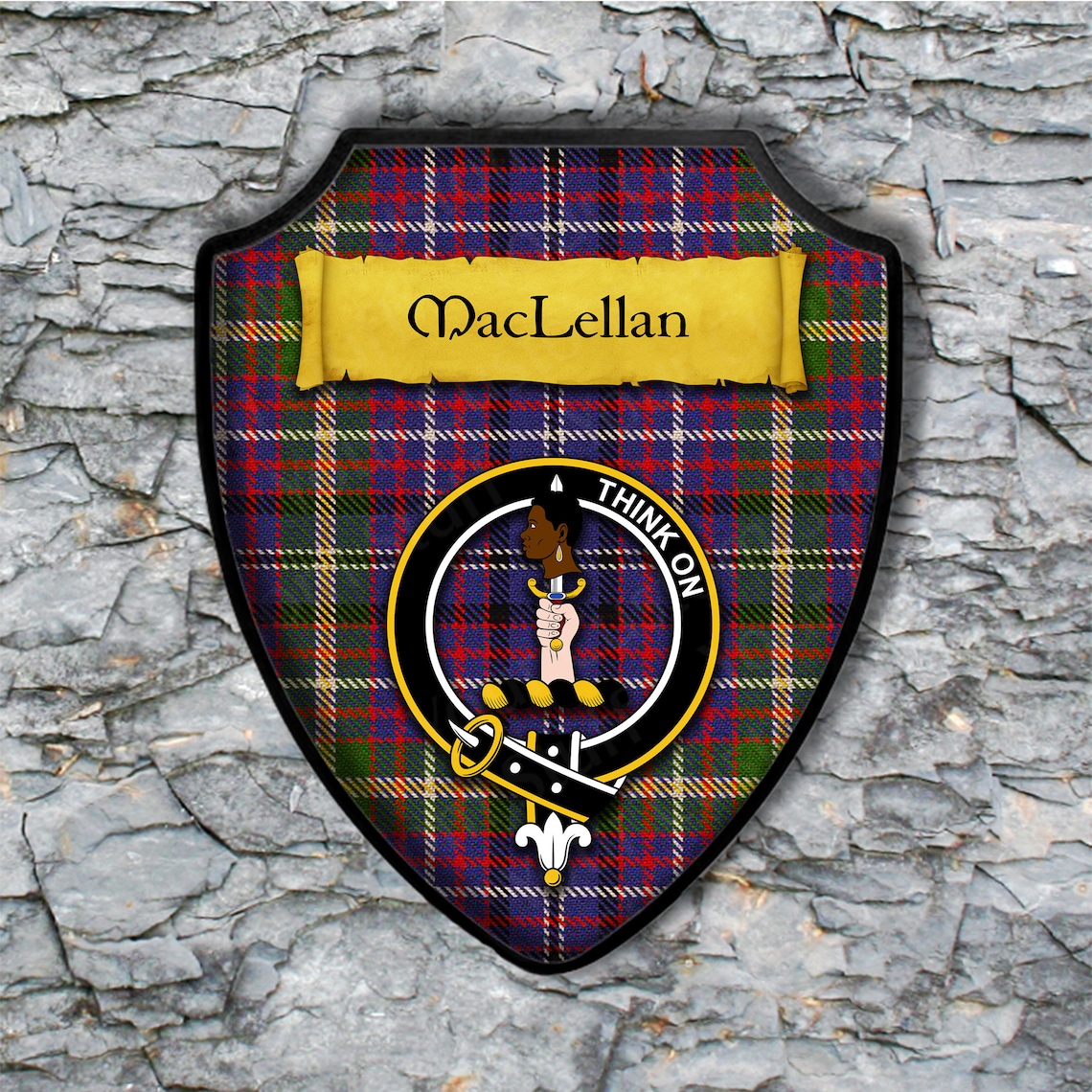 MacLellan Shield Plaque with Scottish Clan Coat of Arms Badge | Etsy