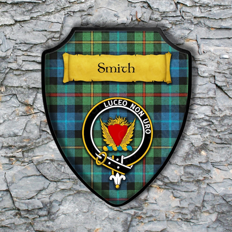 Smith Shield Plaque with Scottish Clan Coat of Arms Badge on | Etsy