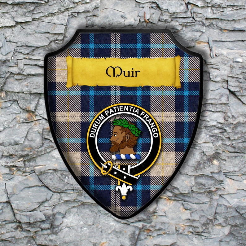 Muir Shield Plaque With Scottish Clan Coat of Arms Badge on | Etsy