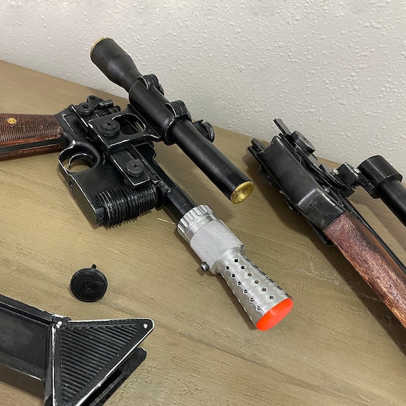 DL 44 Pistol Han Solo Smuggler Blaster Prop Custom Replica Non firing With Blaze Orange Barrel Plug Etsy