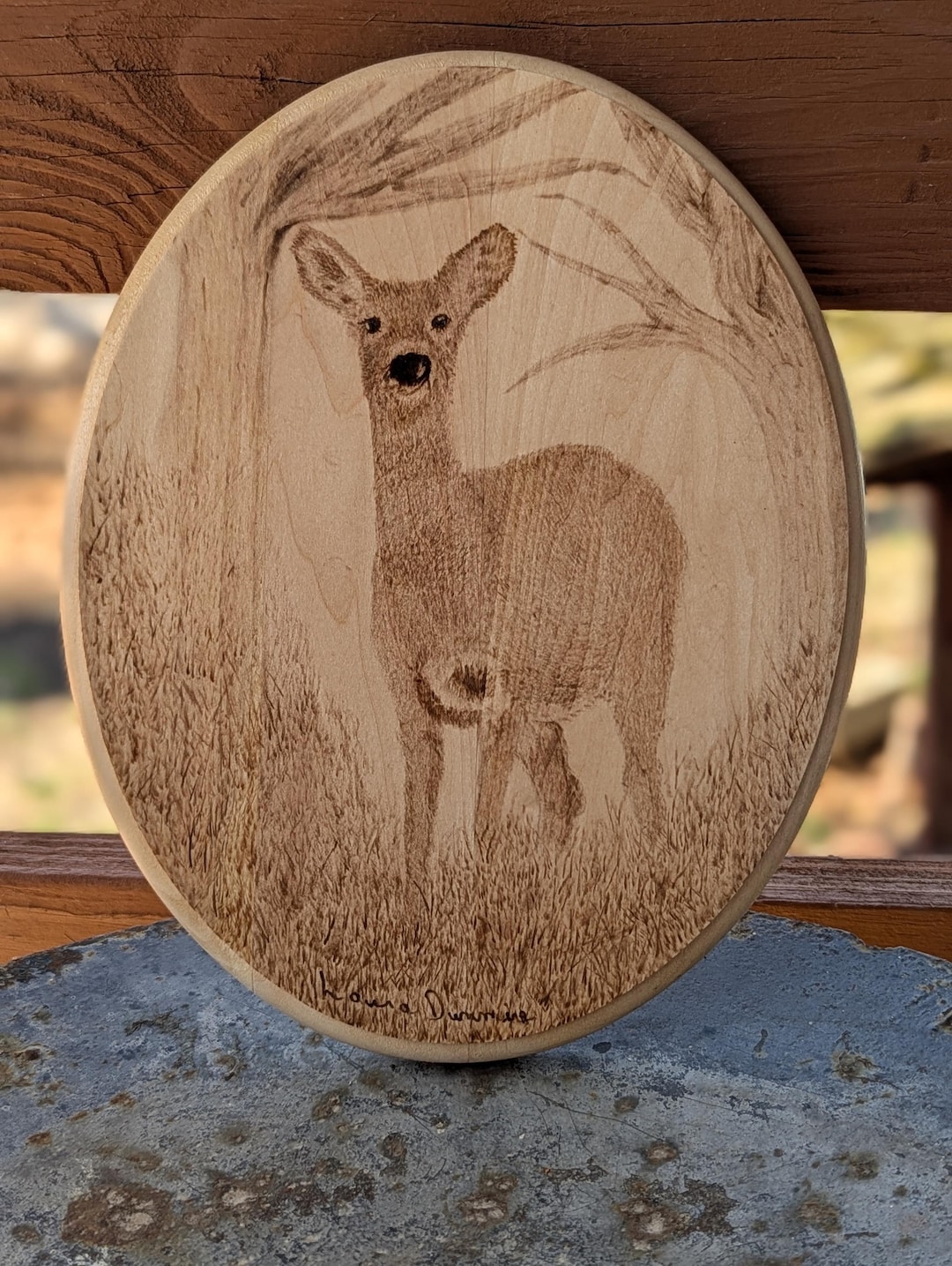 Hand Wood-burned Deer Plaque - Etsy