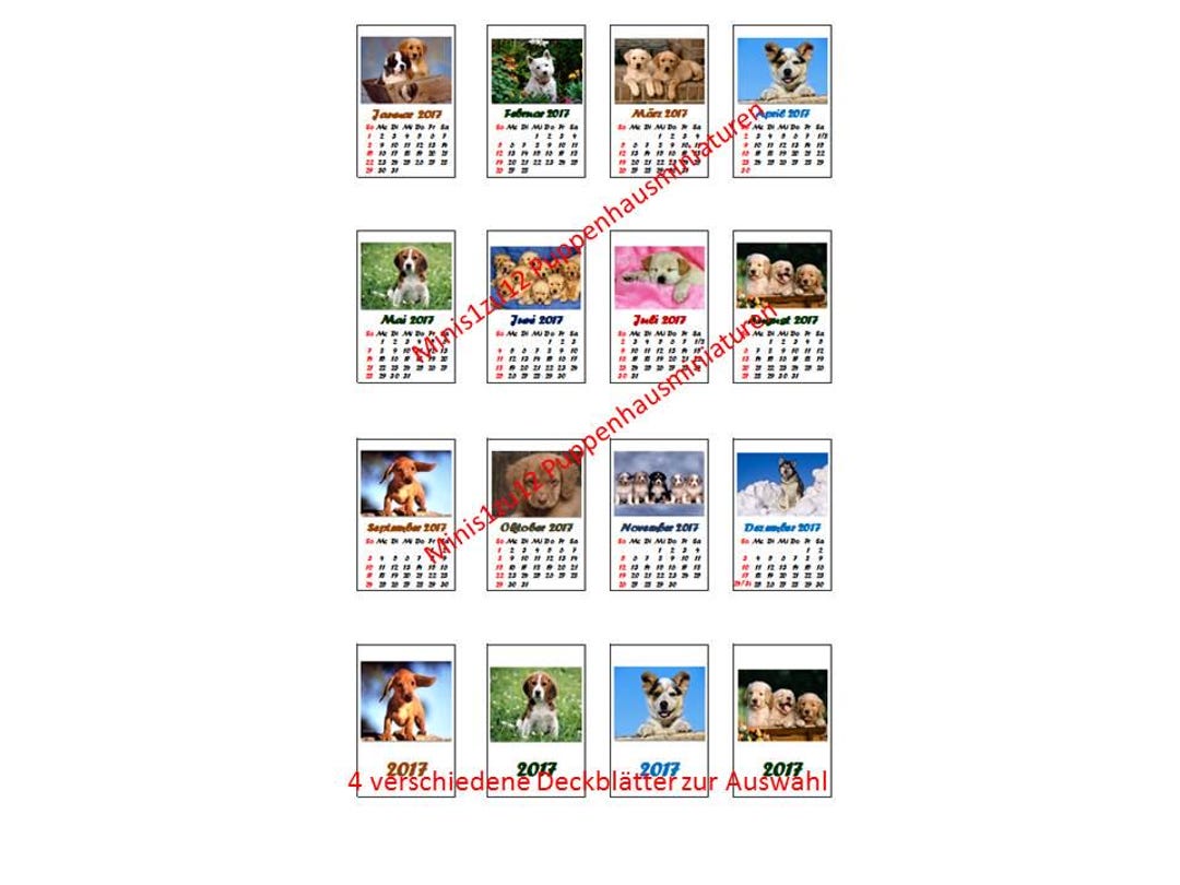 2203# Calendar 2026 With Dog Pictures - DIY - Doll House Miniature in ...