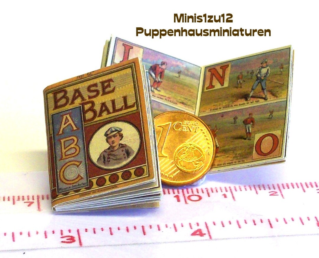 1317# Children's Book: Baseball ABC of 1885 - Doll House Miniature - in ...