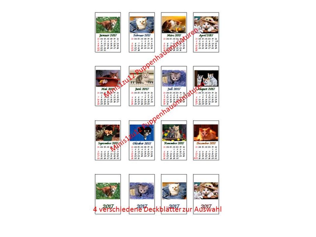 2204# Calendar 2026 With Cats Pictures - DIY - Doll House Miniature in ...