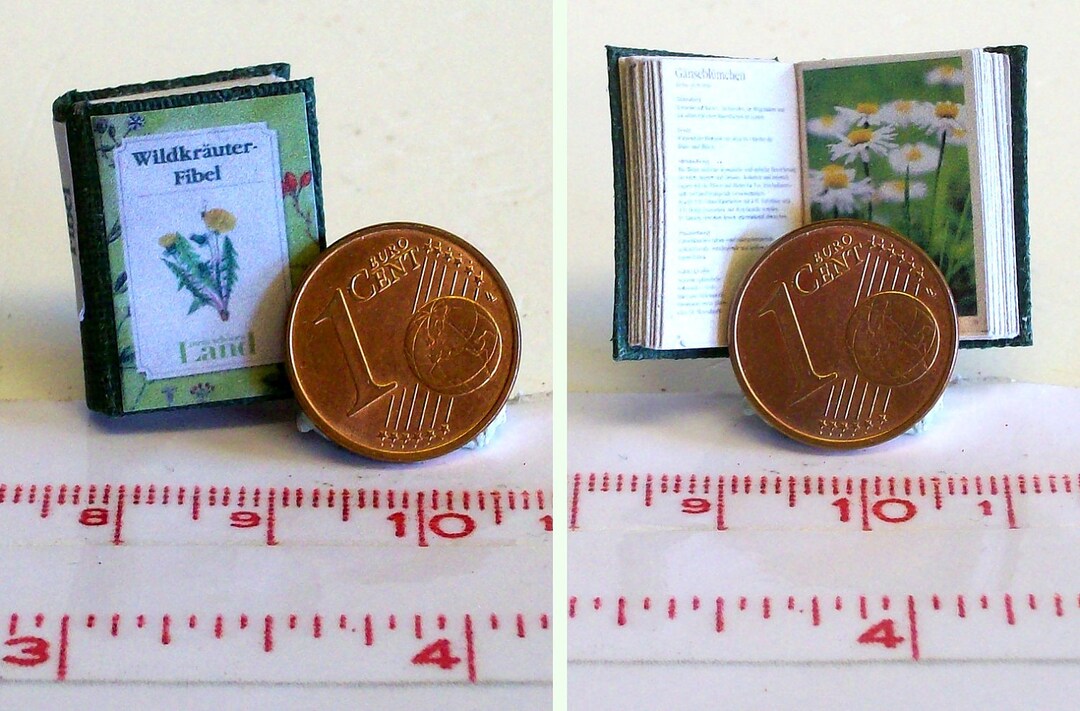 1009# German Miniature Book "wildkräuterfibel" - Doll House Miniature ...