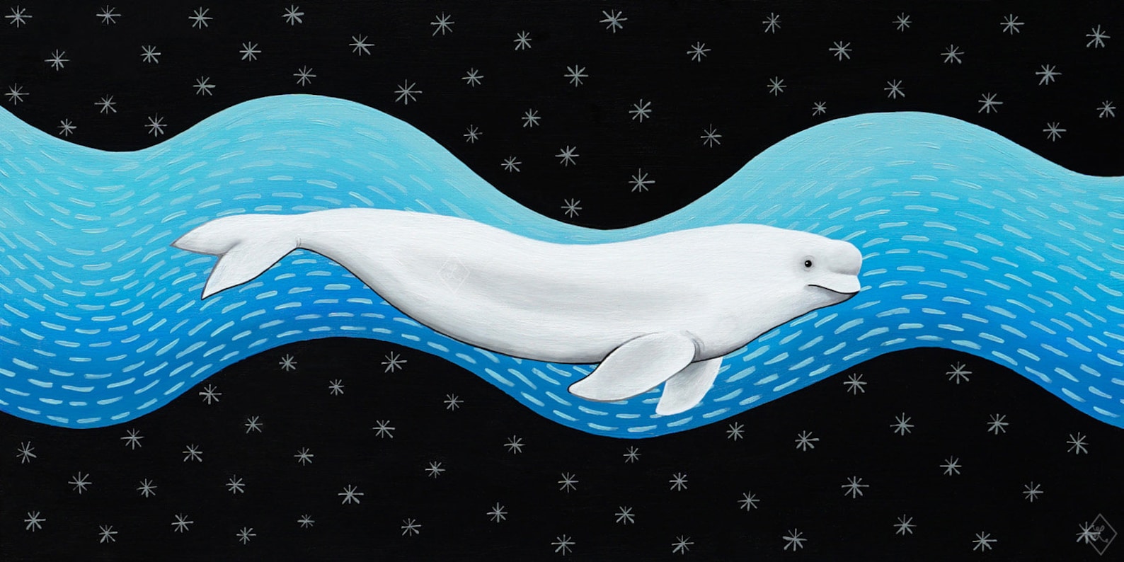 BELUGA PAINTING Beluga Whale Art Beluga Whale Illustration | Etsy