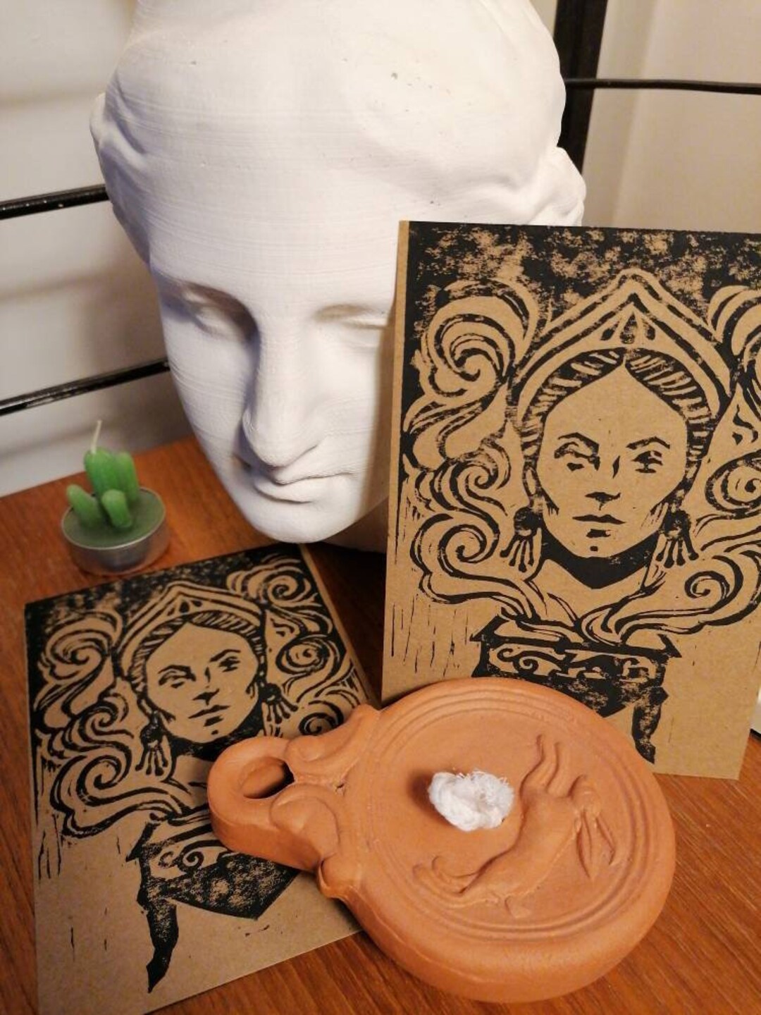 Medea's Cauldron Lino Print Card - Etsy