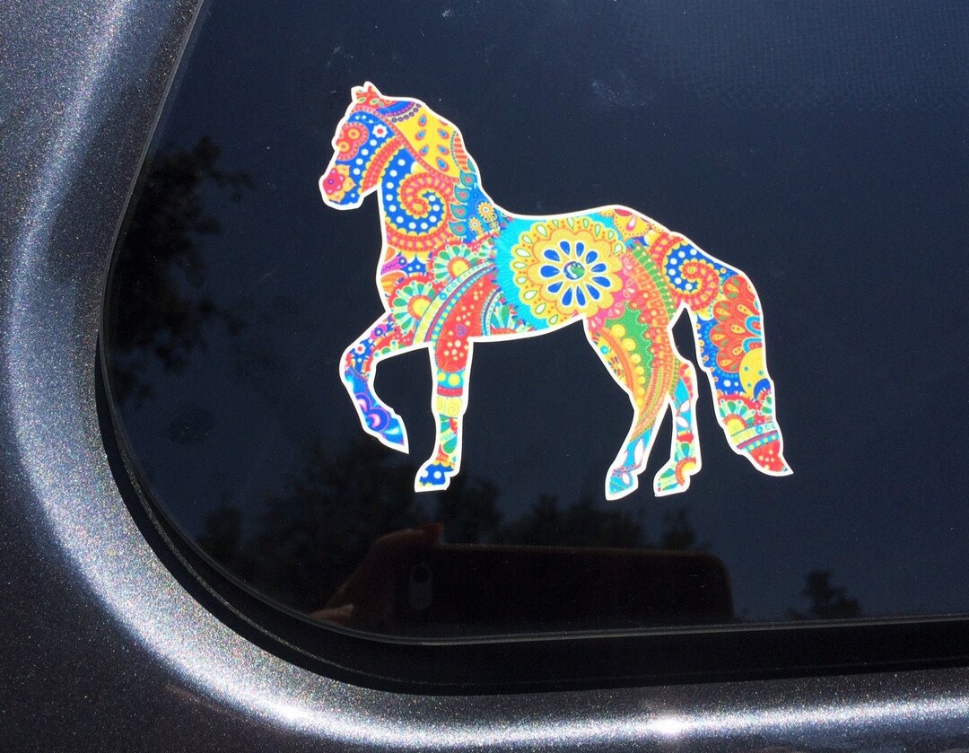 Horse Car Sticker Laminated Outdoor Waterproof Unique Beautiful ...