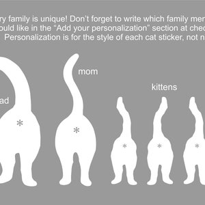 Unique Cat Family Car Stickers Vinyl Decals Funny Cat Butt Outdoor ...