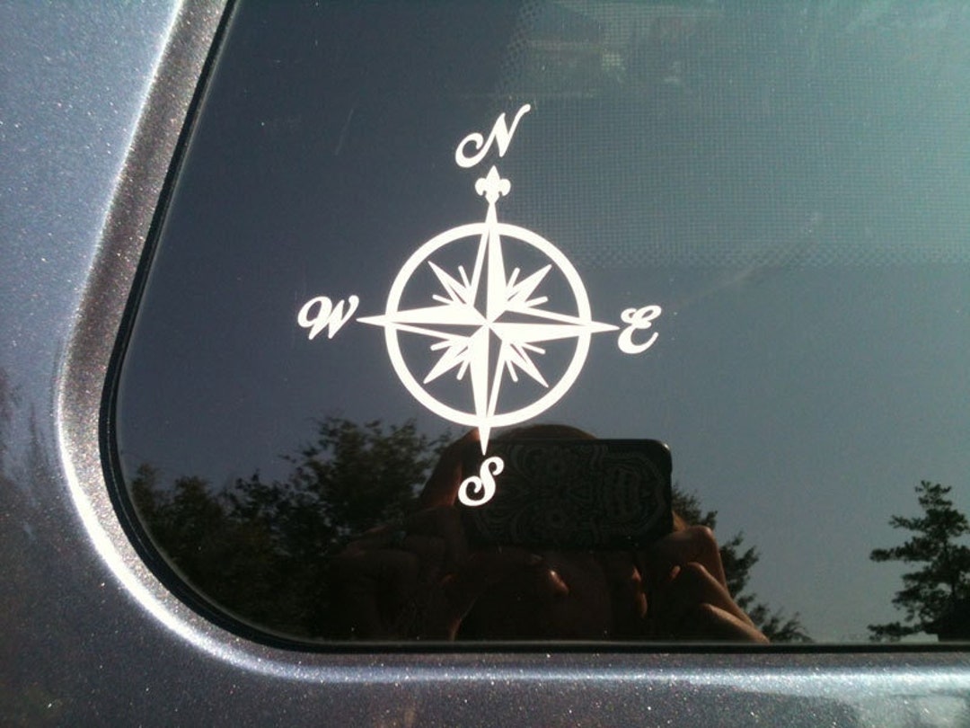 Nautical Compass Car Sticker Vintage Style Vinyl Decal Laptop Mirror ...