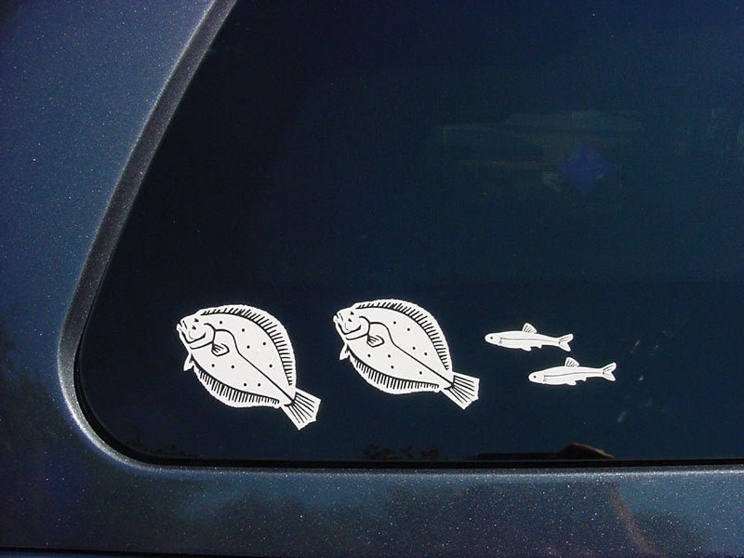 Flounder Family Car Stickers - 2 to 8 Family Members. Unique Vinyl ...