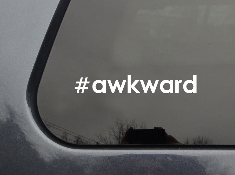 Awkward car sticker hashtag awkward sticker vinyl decal | Etsy