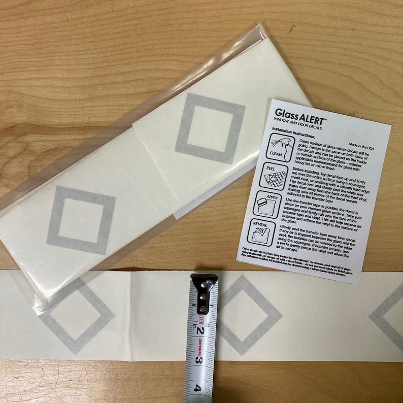 Diamond Stickers for Glass Visibility Frost Vinyl Decals Geometric ...