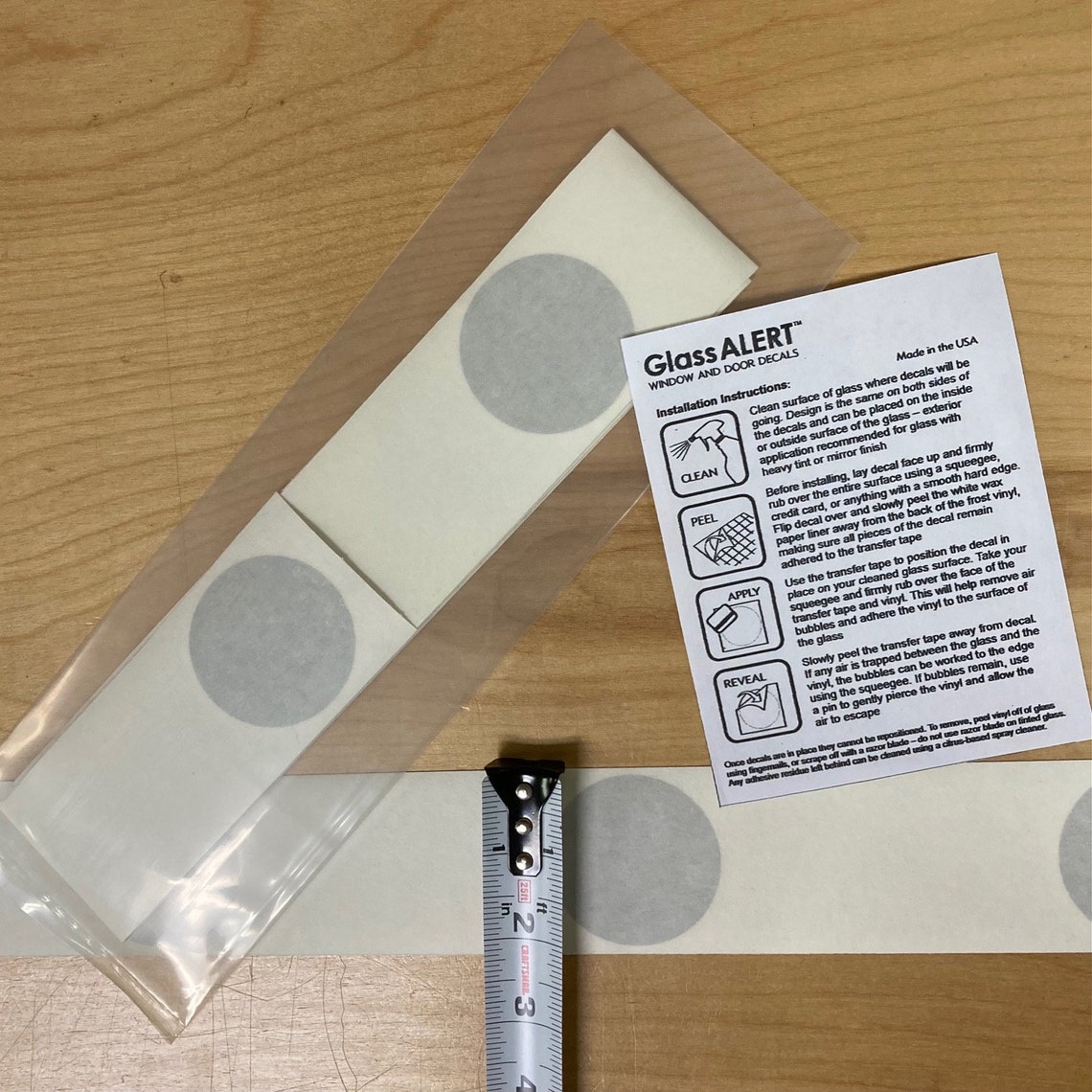 Dot Stickers for Glass Visibility Frost Vinyl Decals Circle Distraction ...