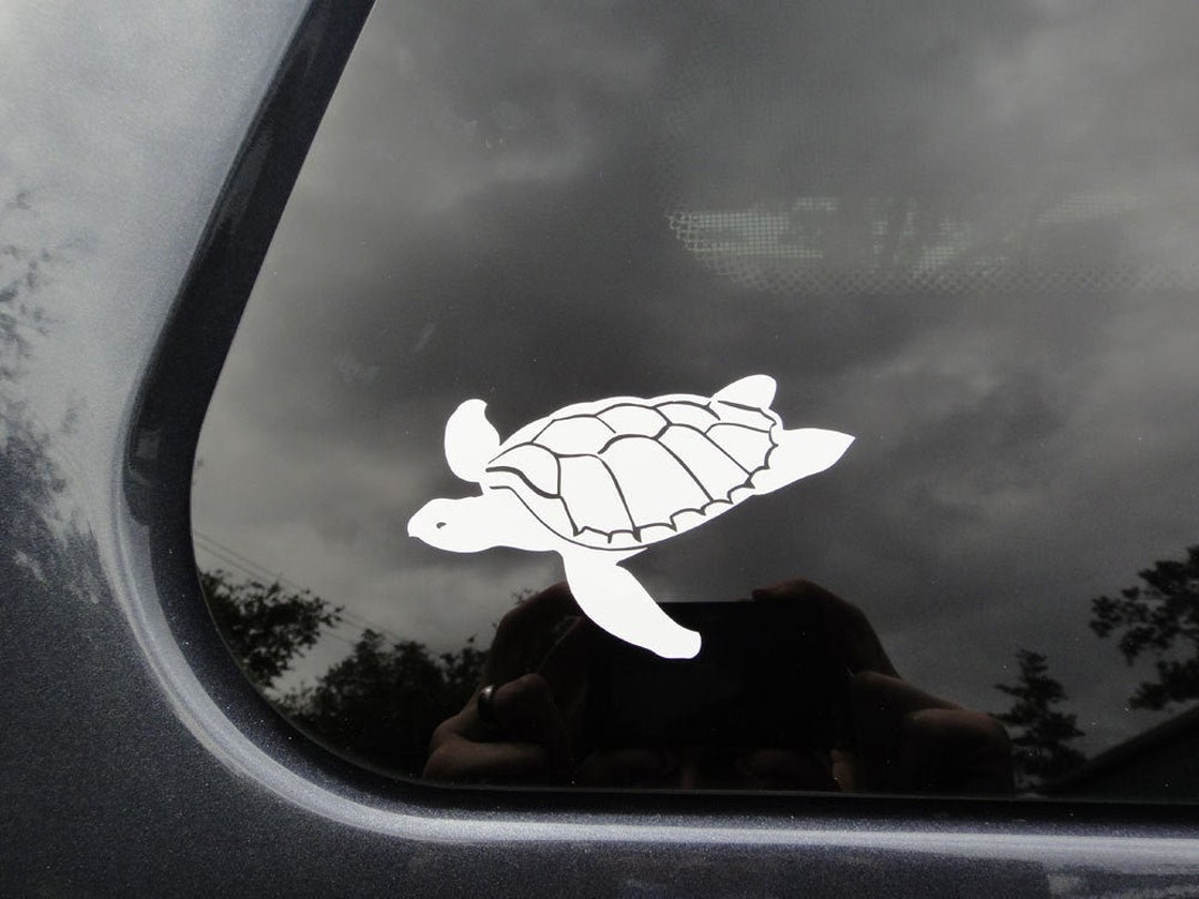 Turtle Car Sticker, Vinyl Sea Turtle Laptop Water Bottle Decal Ocean ...