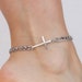 Sideways Cross Anklet, Cross Ankle Bracelet, Men's Ankle Bracelet, Chunky Ankle Bracelet ...