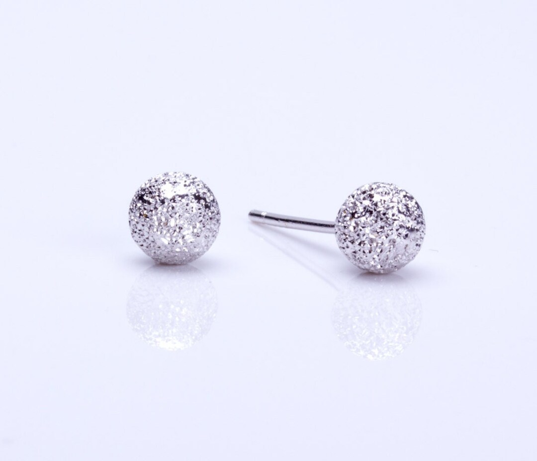 Sterling Silver Stud Earrings, Tiny Sterling Silver Studs, Brushed ...