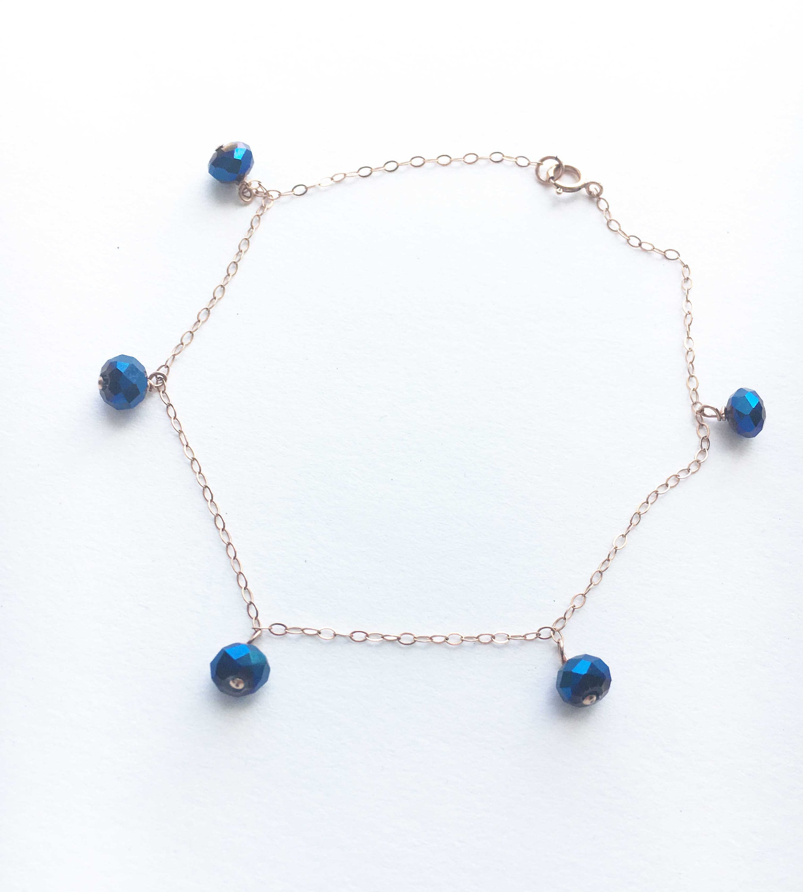 Personalized Blue Ankle Bracelet Initial Anklet Blue | Etsy