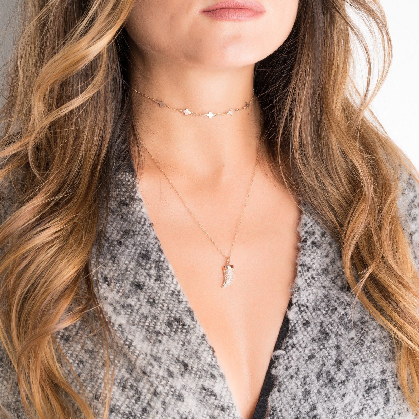 Cross Choker Necklace Tiny Cross Choker Choker in 14k Gold - Etsy