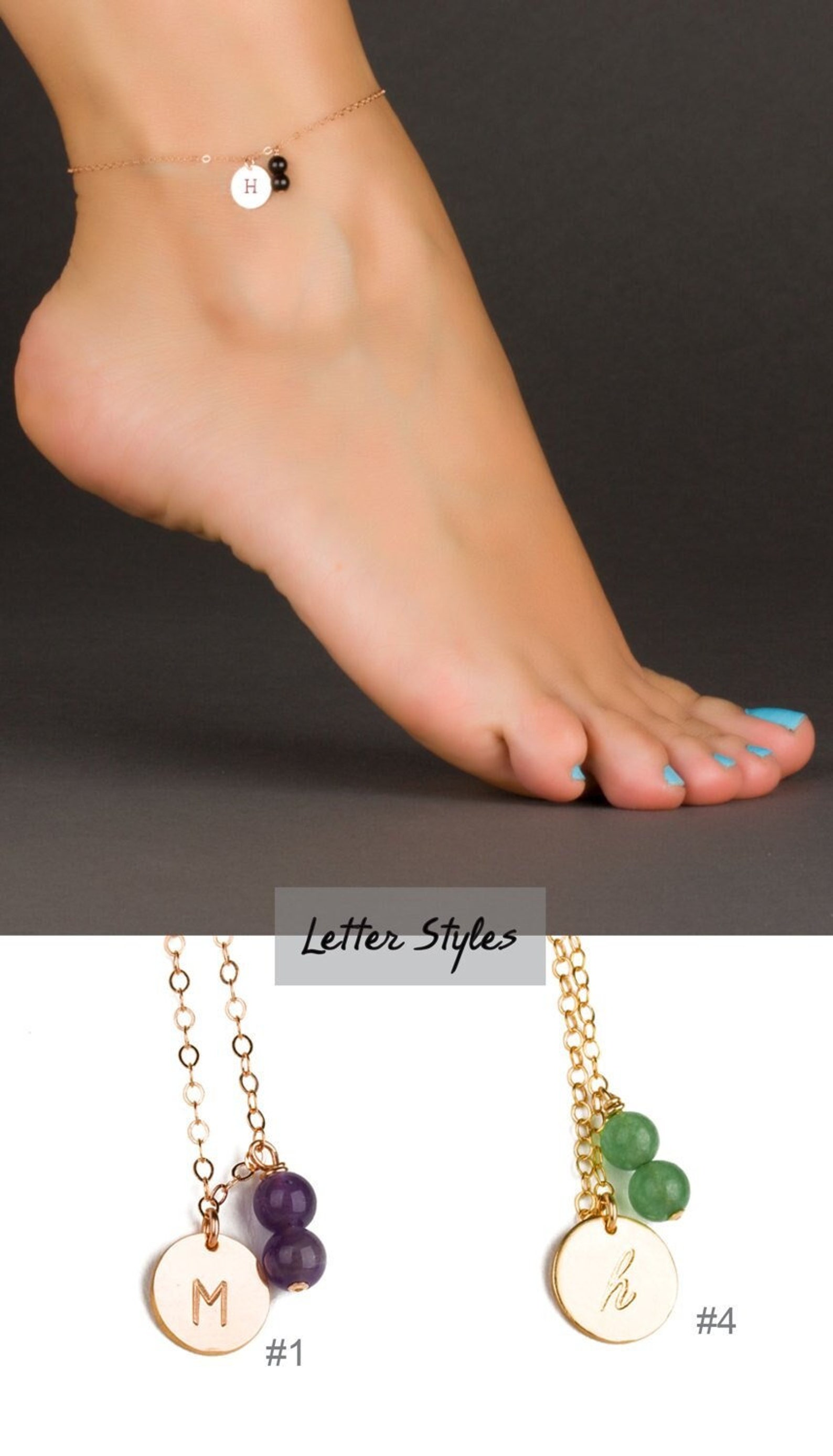 Personalized Anklet Initial Anklet Hand Stamped Jewelry - Etsy