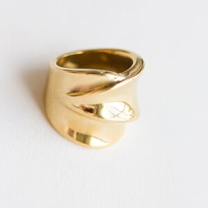 Gold Band Ring, Wide Band Ring, Wide Cuff Ring, Wide Band Rings for Women, Gold Dome Ring, Cuff ...