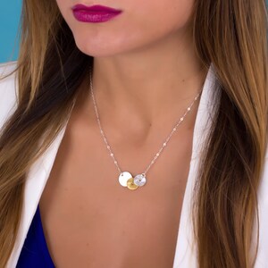 Sterling Silver Disc Necklace, Disc Necklace, Best Friend Gift, Coin ...