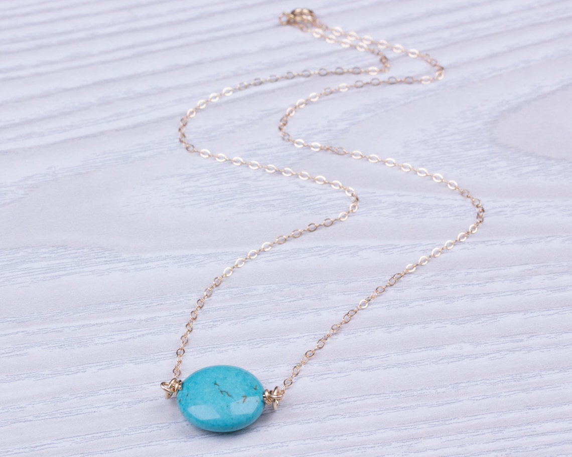 Turquoise Necklace Gold Necklace Turquoise and Gold - Etsy