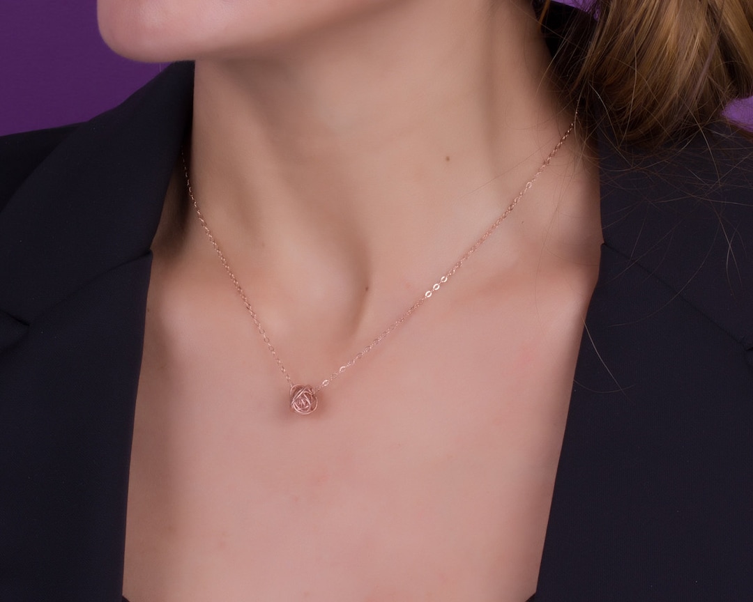 Rose Gold Knot Necklace / Knot Necklace / Rose Gold Filled Necklace ...