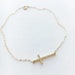 14k Gold Filled Cross Anklet, Sideways Cross Anklet, Holiday Gift for ...