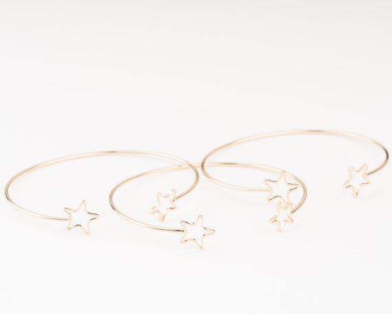 Star Cuff Bracelet Star Bracelet Star Cuff Bangle Gold | Etsy