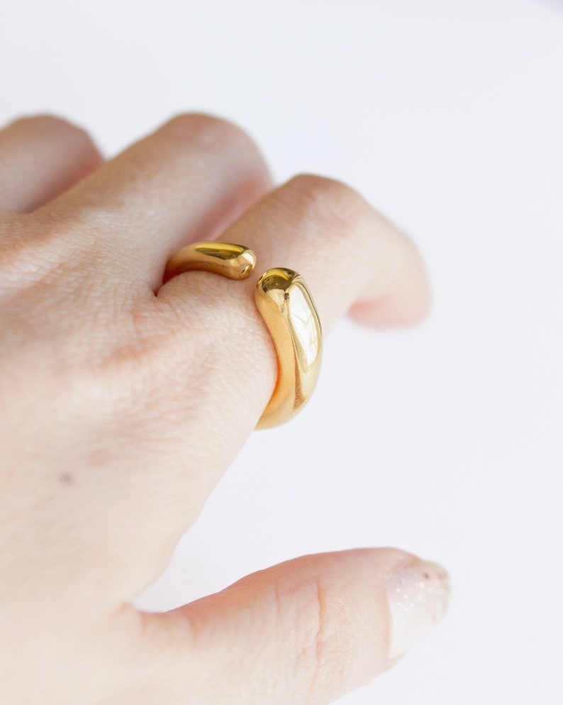 Gold Open Dome Ring Christmas Gift for Best Friend Dome - Etsy