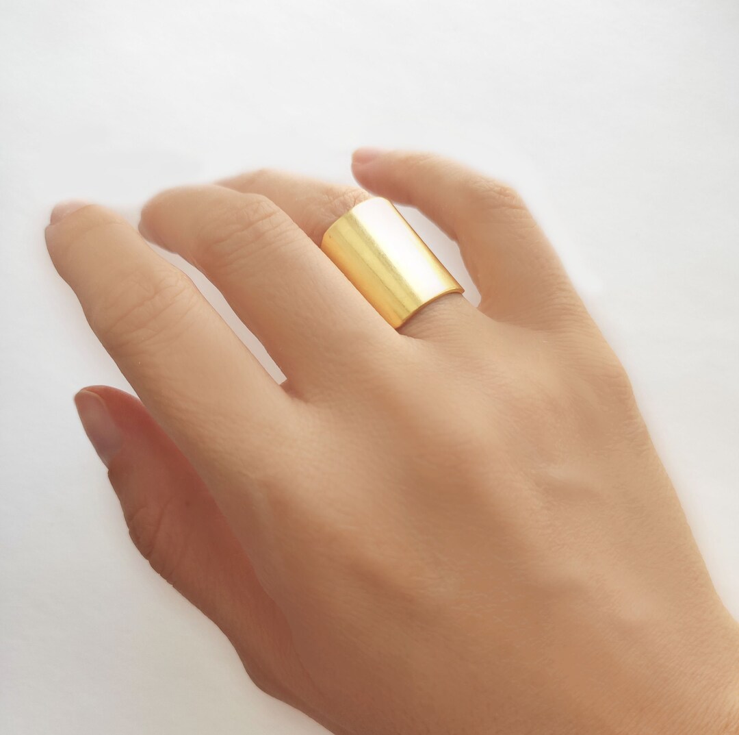 Gold Band Ring, Wide Band Ring, Wide Cuff Ring, Wide Band Rings for ...