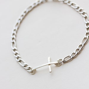Sideways Cross Anklet, Cross Ankle Bracelet, Men's Ankle Bracelet, Chunky Ankle Bracelet ...