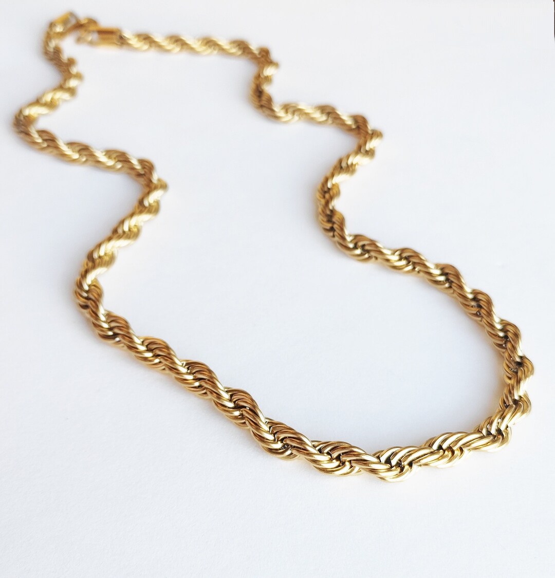 Rope Chain Necklace, Men's Chain Necklace, Long Chunky Rope Chain ...