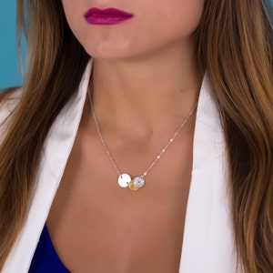 Sterling Silver Disc Necklace, Disc Necklace, Best Friend Gift, Coin ...