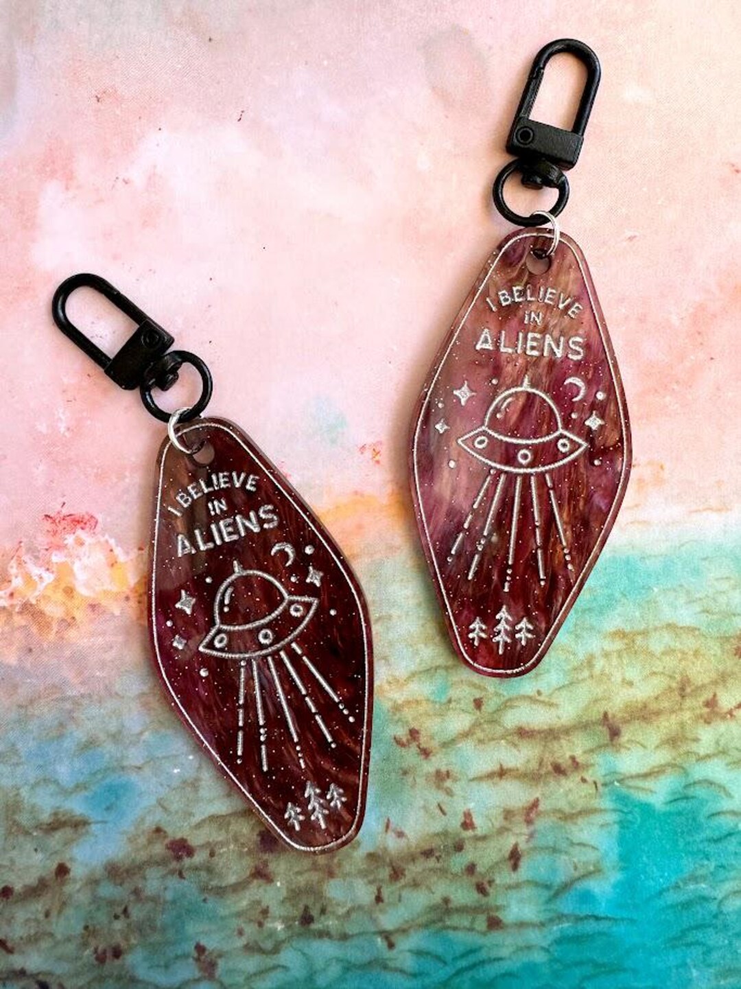 I Believe in Cryptids Retro Hotel Keychain - Etsy