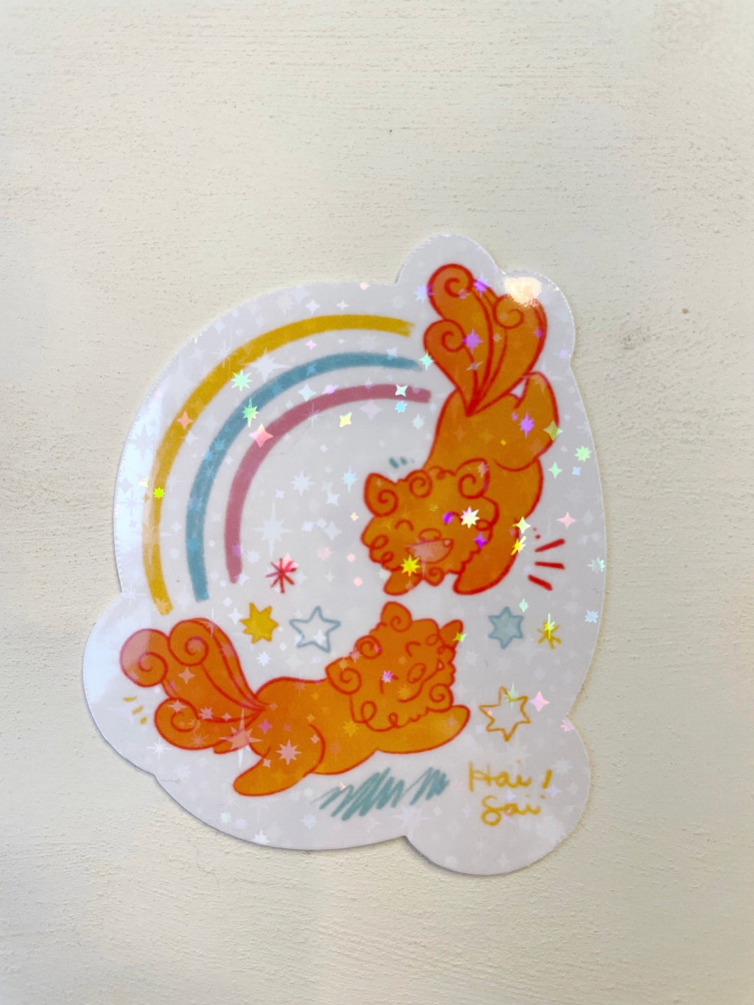 Holographic Okinawan Shisa Sticker - Etsy