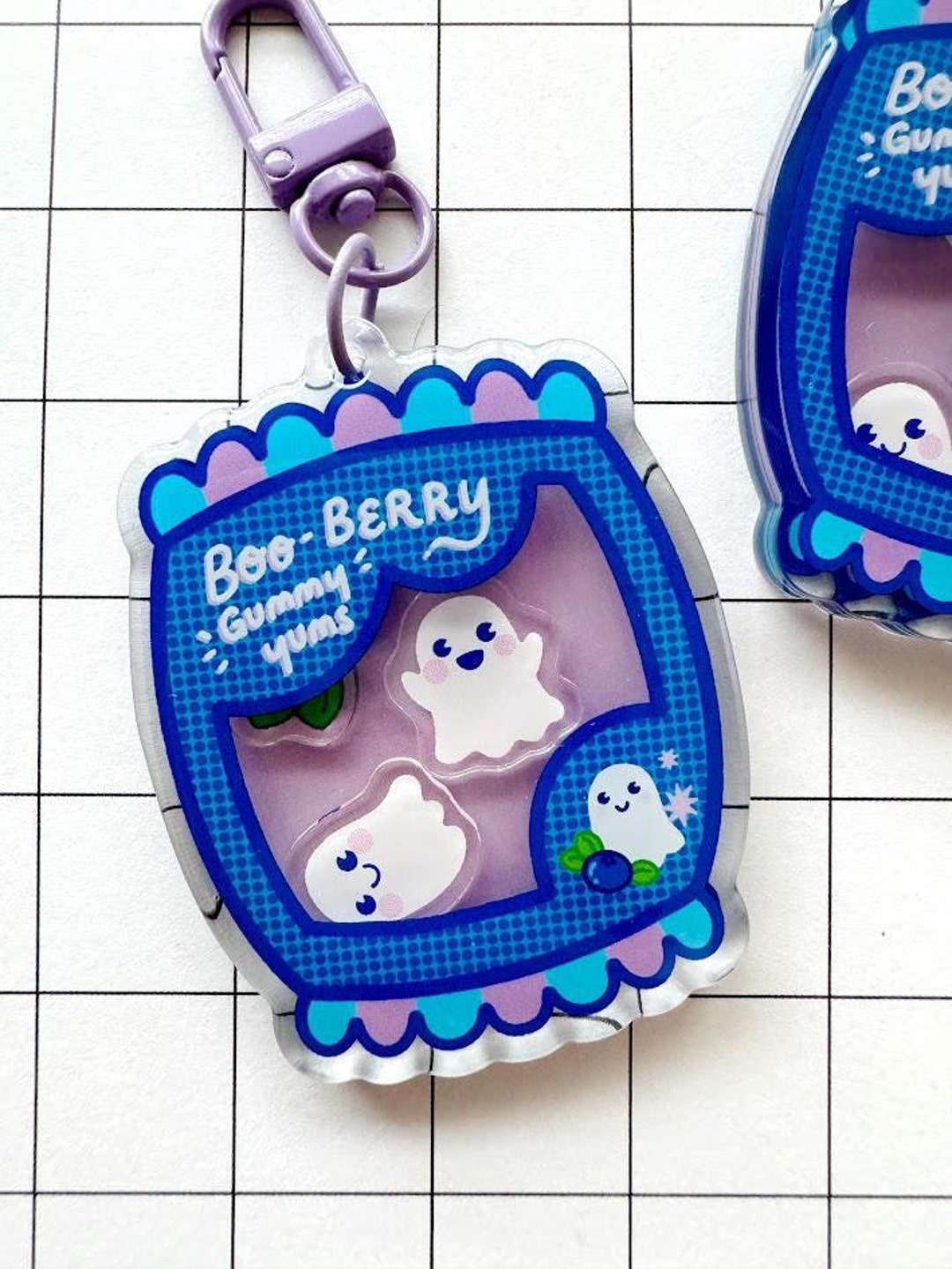Boo Berry Gummy Fruit Snacks - Acrylic Shaker Keychain - Etsy