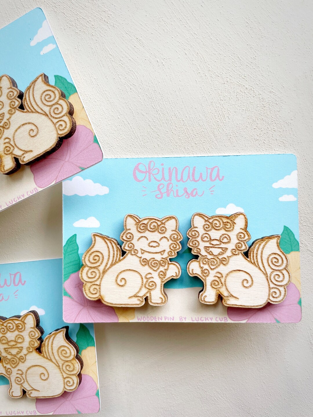 Wooden Okinawa Shisa Pin - Etsy