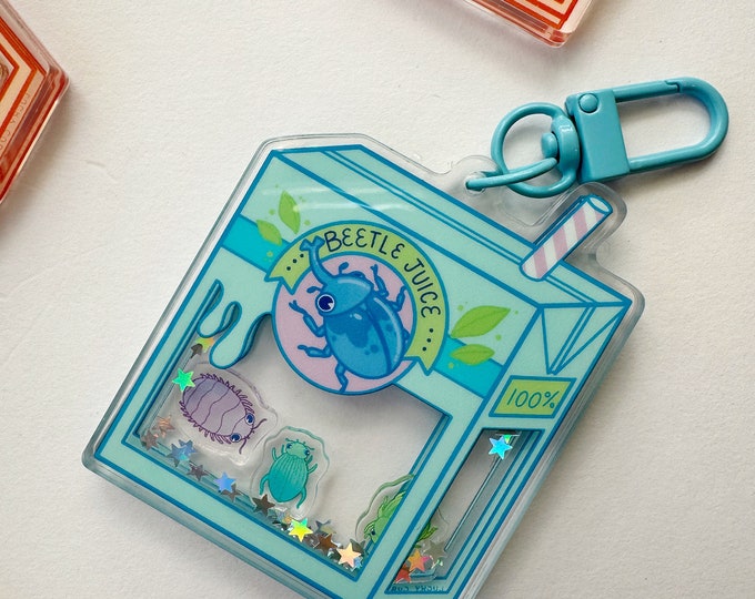 Beetle Juice - Acrylic Shaker Keychain - Etsy