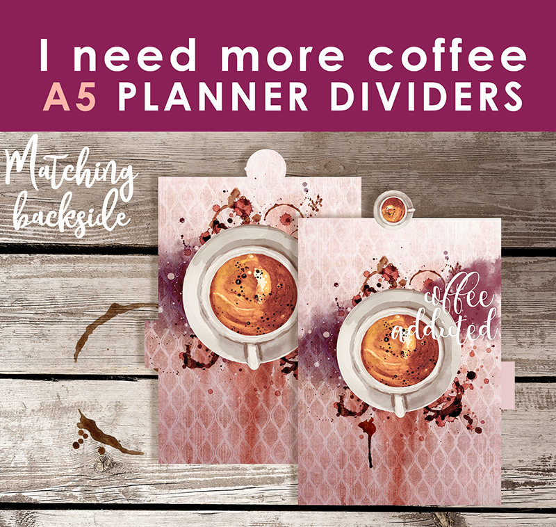 Coffee...dividers for A5 PLANNER - Etsy
